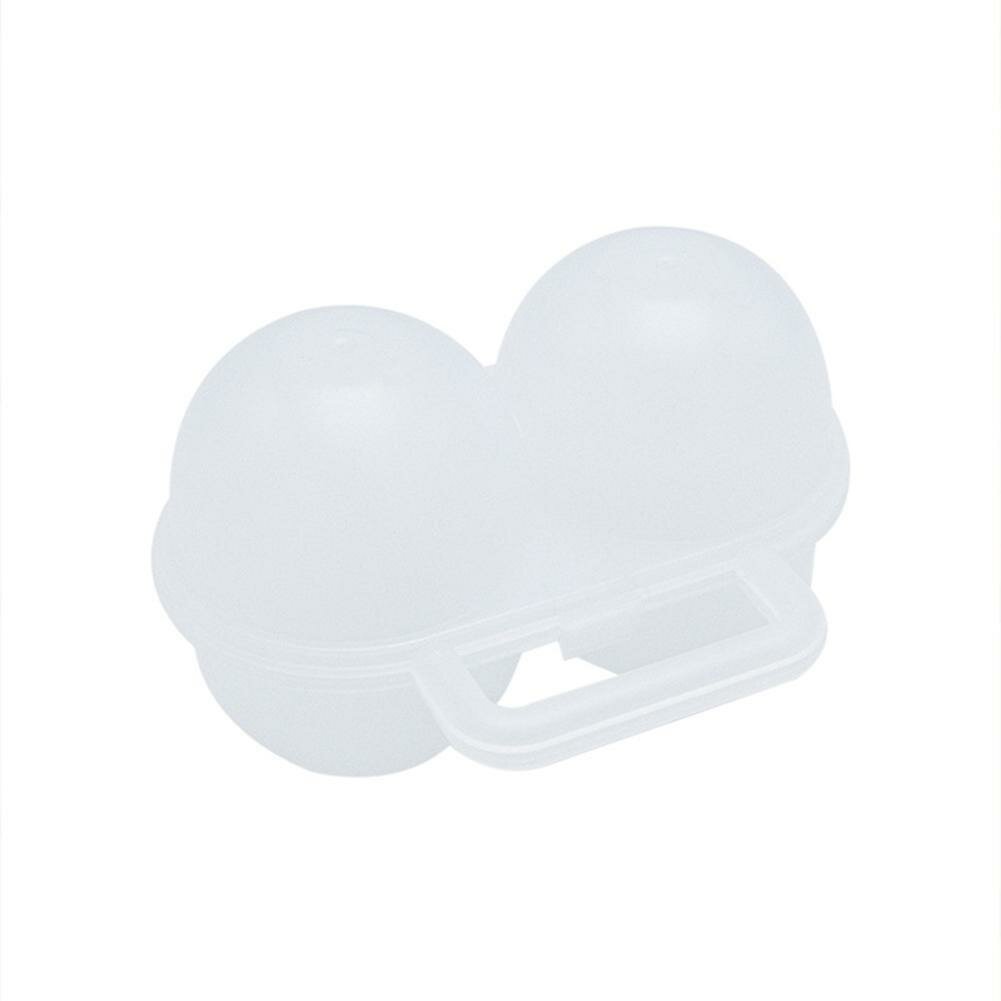 Контейнер для яиц на 2 штуки, пластиковый, герметичный, ударопрочный, для кемпинга, пикника, путешествий, кухни, холодильника (белый)