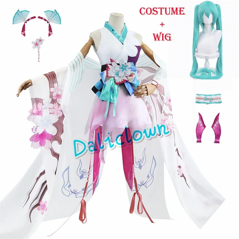 Novedan Косплей костюм Мику из игры Onmyoji М, Costume Wig