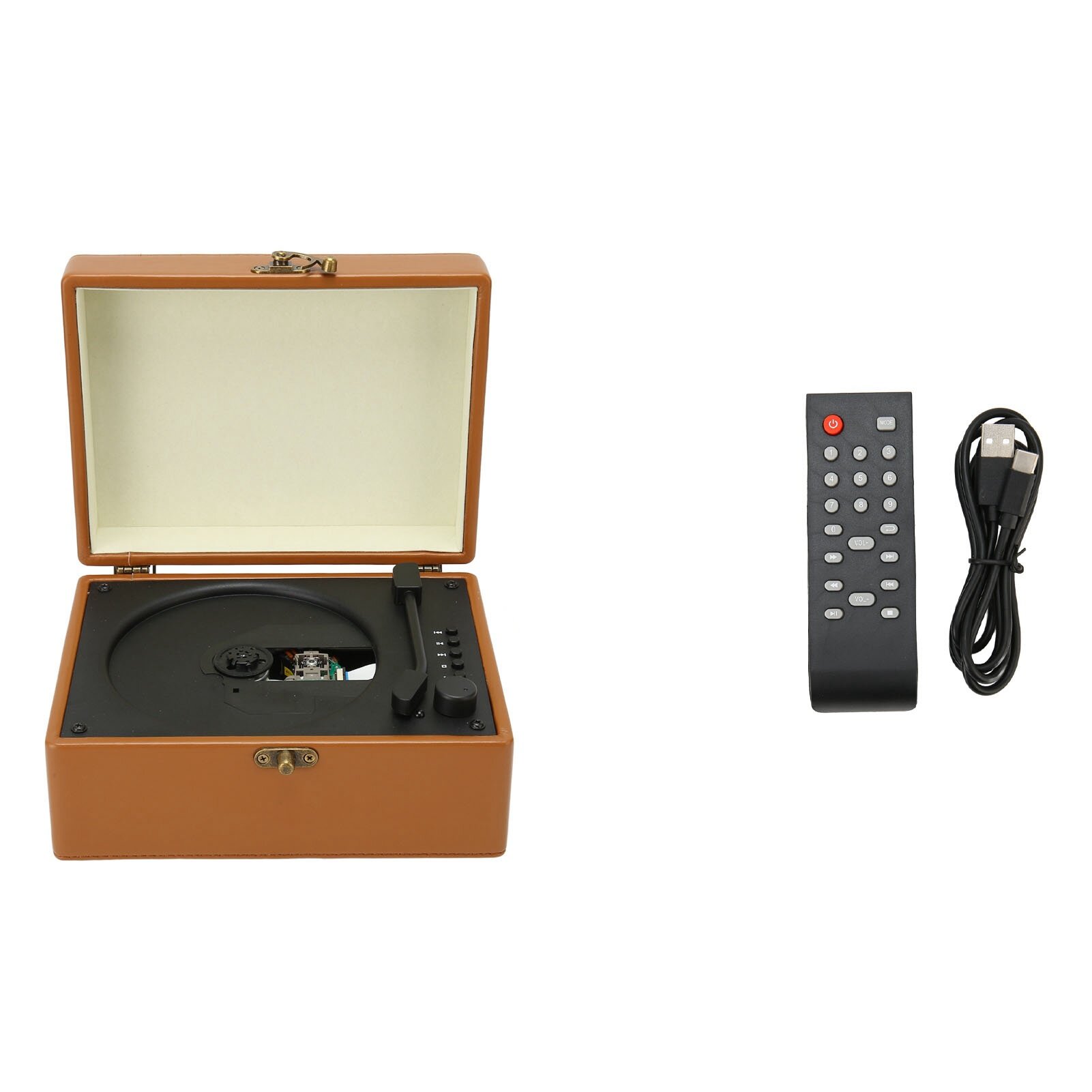 Bluetooth CD Player поддерживает Aux USB -наушники Jack CD -проигрыватель с дистанционным управлением для домашних детей, взрослые студенты Dark Khaki Color