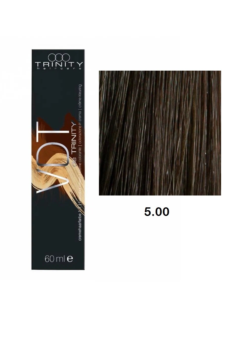 Trinity VDT Стойкая краска для волос 60 мл - VDT 5.00 warmes hellbraun Светло-коричневый теплый