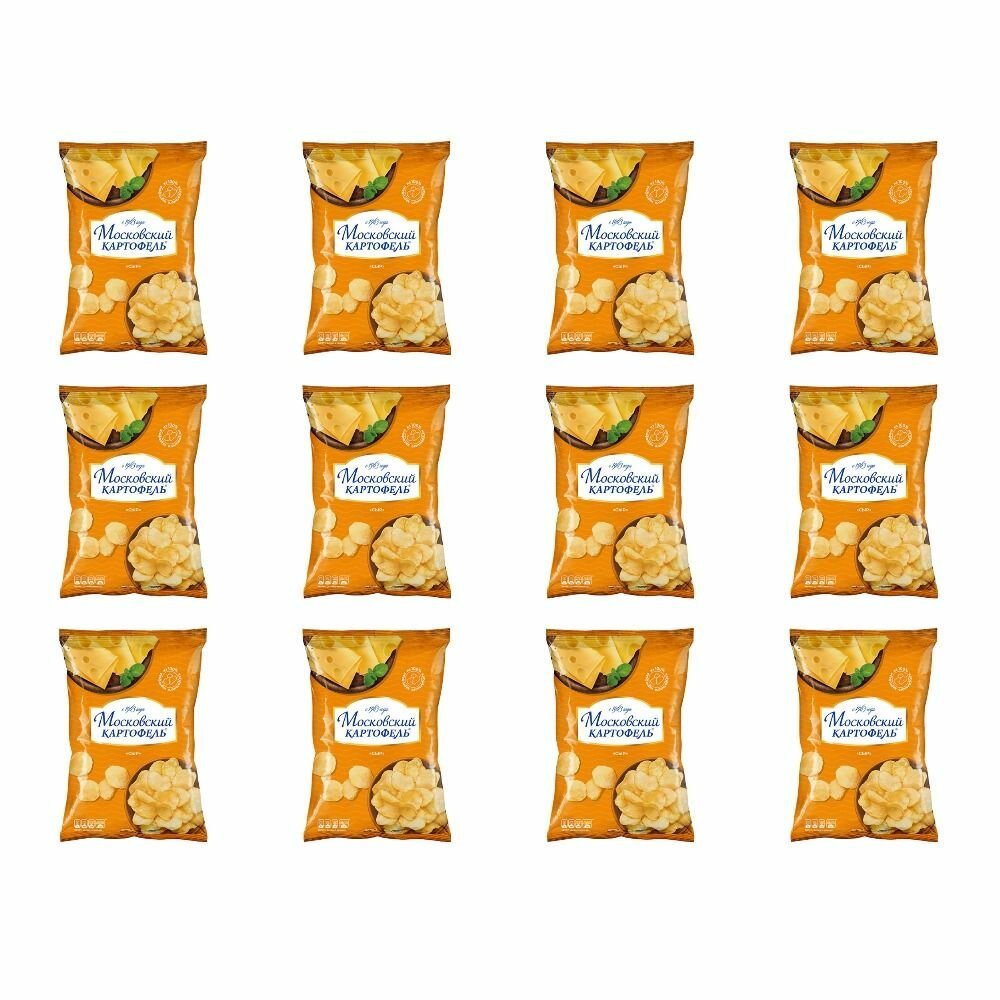 Московский Чипсы картофельные со вкусом Сыр, 60 гр, 12 пачек в коробке