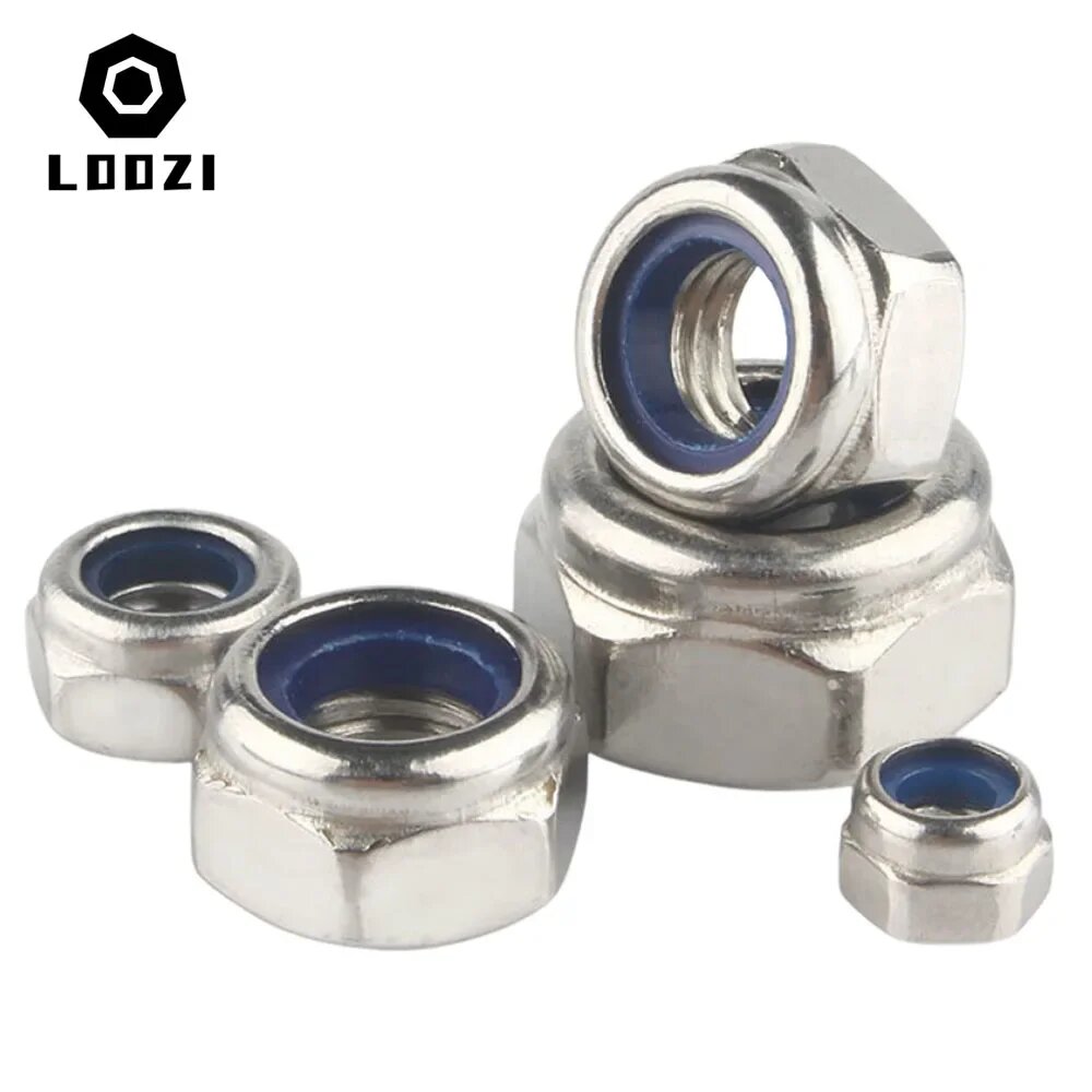 LOOZI Стопорные гайки M8, нержавеющая сталь, 10 шт.