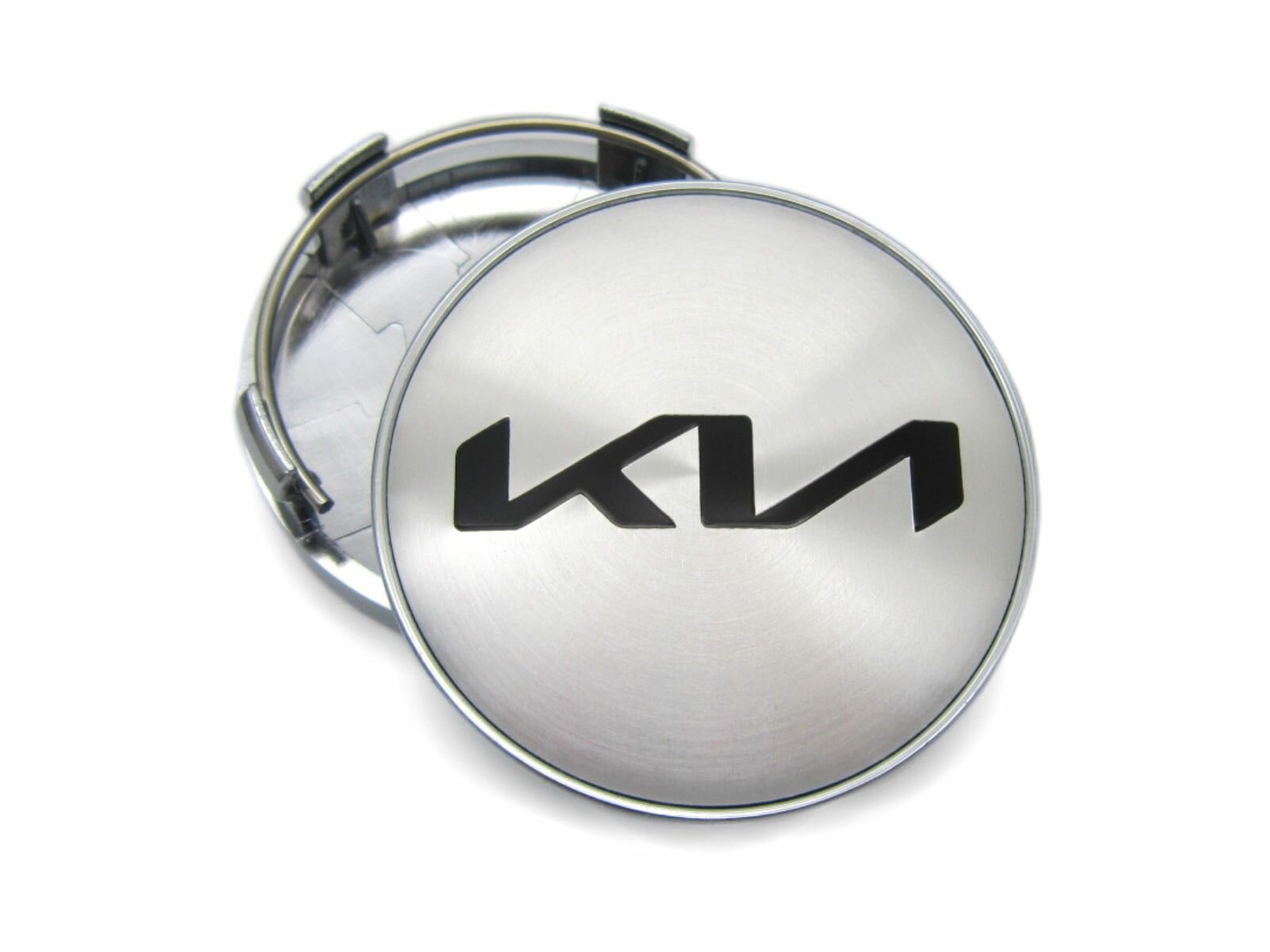 Колпачок заглушка на литой диск Kia new chrome black logo 60/56/9 мм, 1 шт.