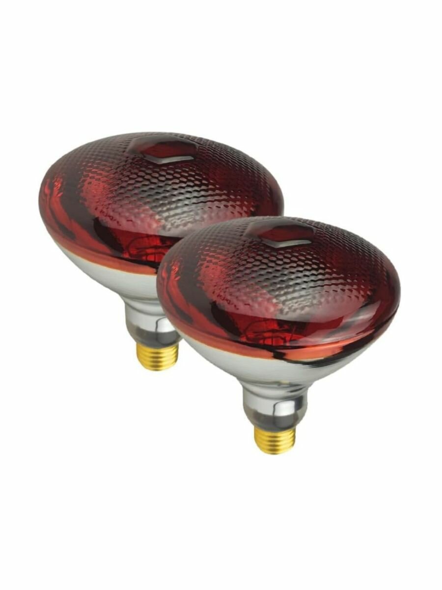 Лампа инфракрасная, для обогрева животных, E27, 2шт, красная