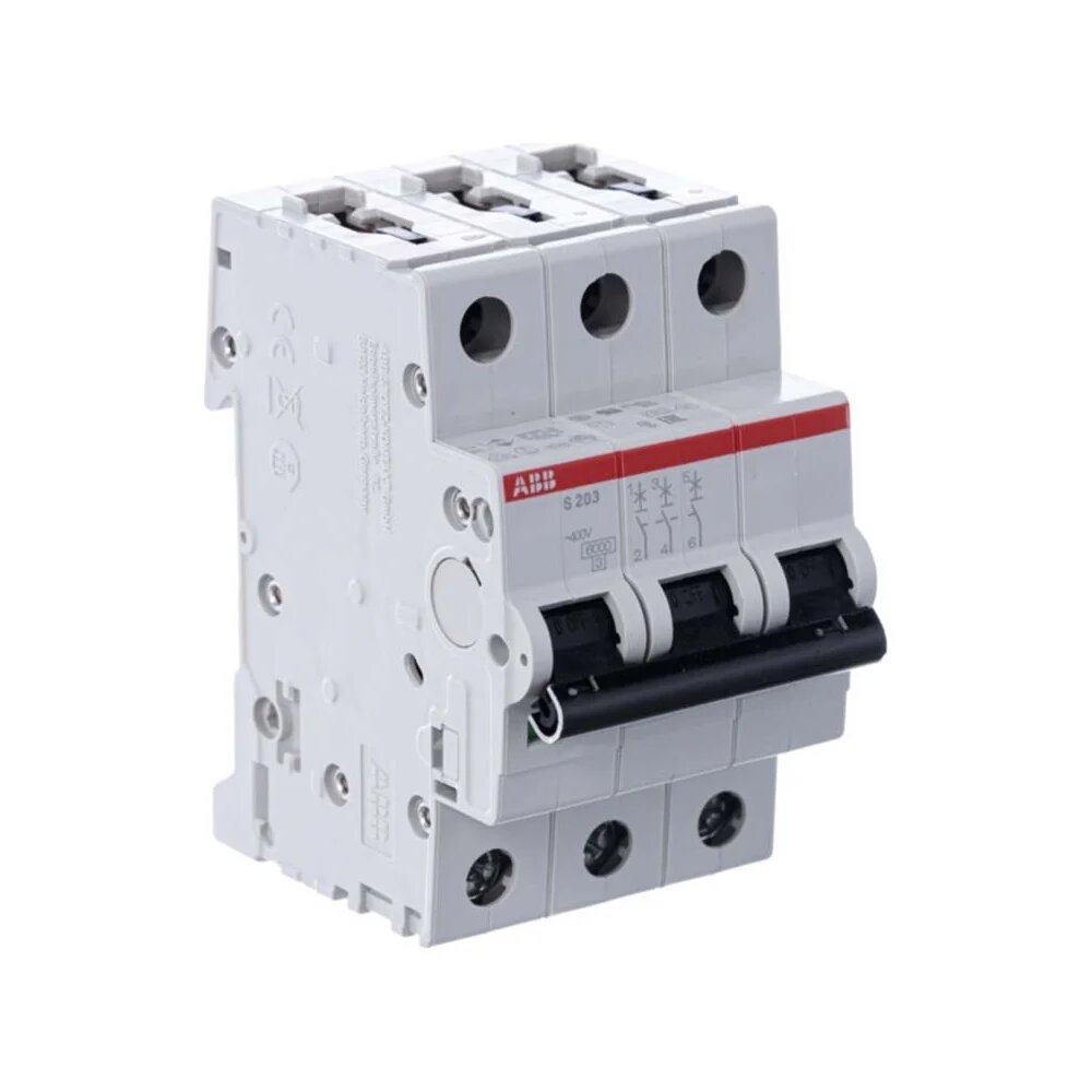 Автоматический 3‑полюсный выключатель ABB S203 C1 2CDS253001R0014, модульный, DIN‑рейка, повышенная защита от пыли