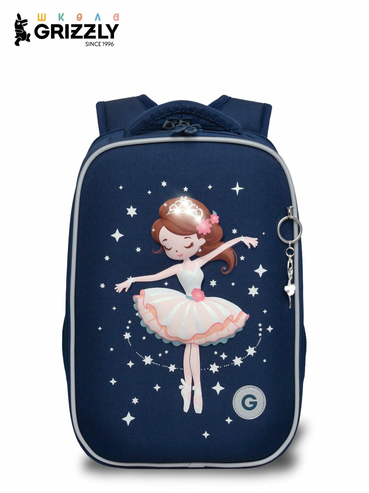 Новый ранец GRIZZLY с двумя отделениями, для девочек, RAw-594-9