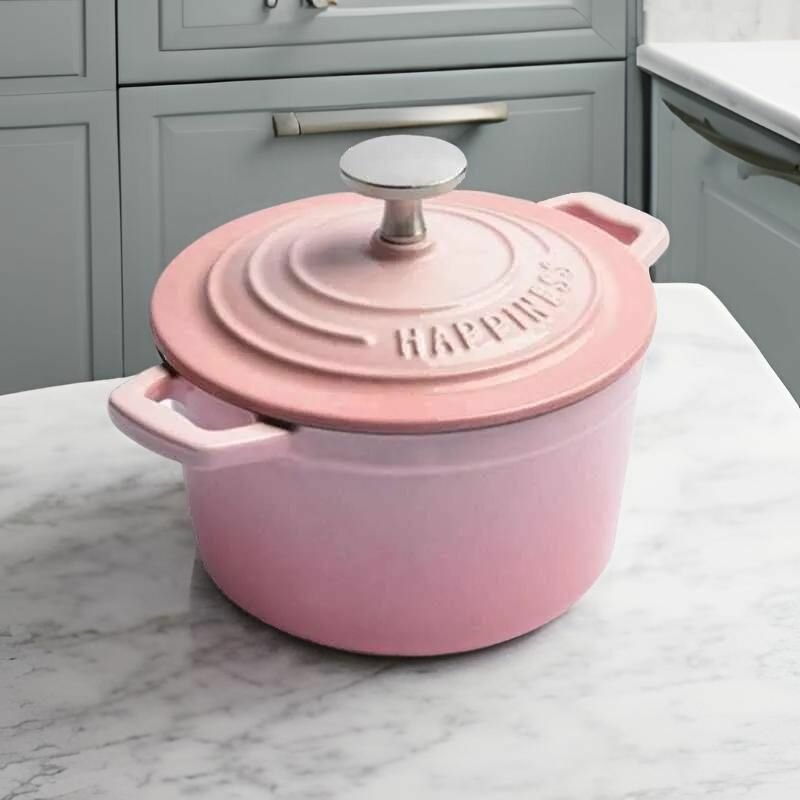 Эмалированная мини-чугунная голландская духовка на 1 литра для приготовления хлеба, чугунная кастрюля, кастрюля