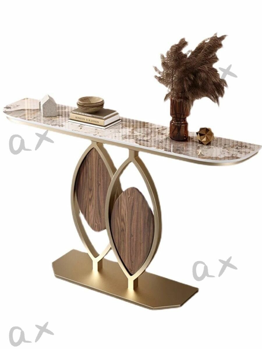 Консольный столик мебельная консоль металлическим золотым основанием1
