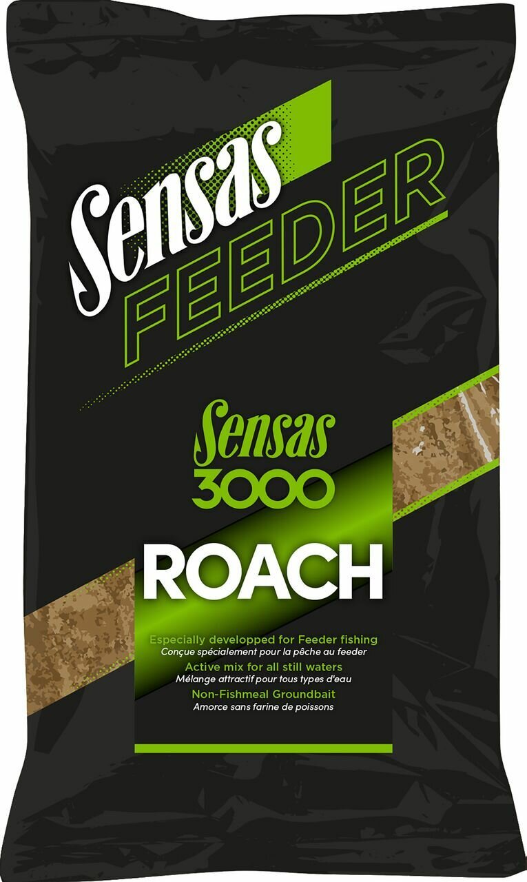 Прикормка для рыбалки Sensas 3000 Feeder ROACH 1кг, приманка для плотва и ловли крупной рыбы на фидер наживка для летней рыбалки, универсальная, ароматизатор