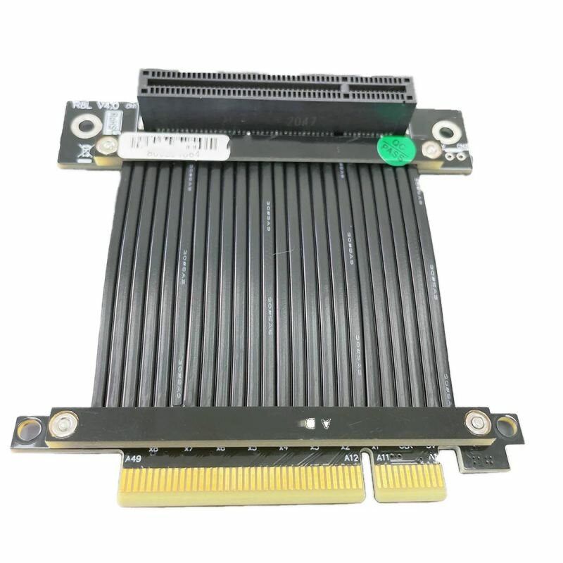 Удлинительный кабель PCIE 4.0 X8 - X8 (гнездо/штекер) 90/180 градусов, адаптер PCI-E Gen4 8x, удлинитель для видеокарты, удлинитель для графического процессора