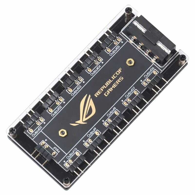 RGB Fan Hub, ARGB Cable Splitter Hub Adapter, Computer Accessories, Desktop 10-in-1