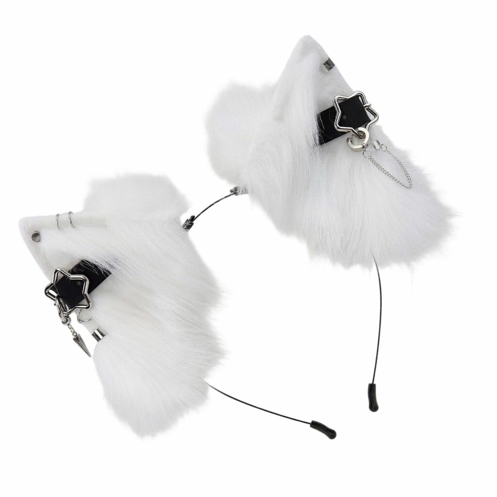 Лента для волос "Звериное ухо"-белая