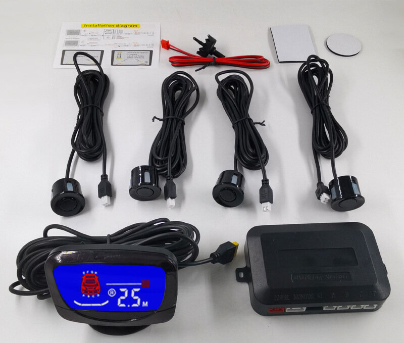 Парктроник на автомобиль 4 датчика с цветным LCD дисплеем и звуковой индикацией