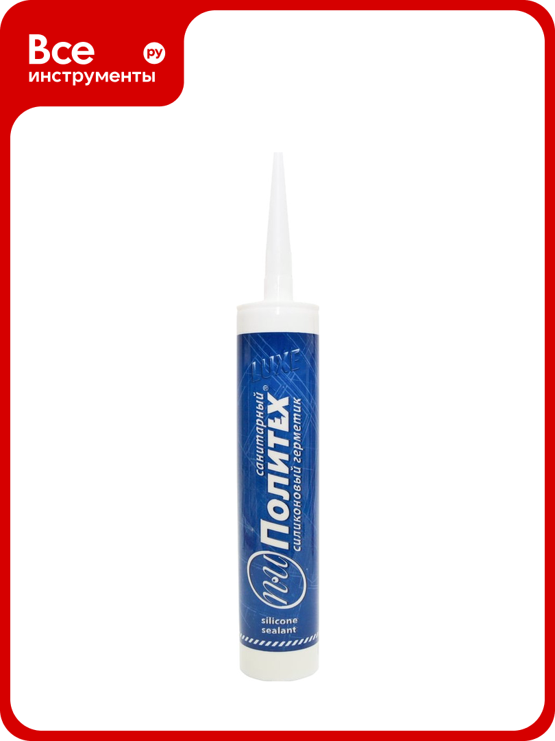 Санитарный герметик Политех силиконовый прозрачный 280 мл 6507710
