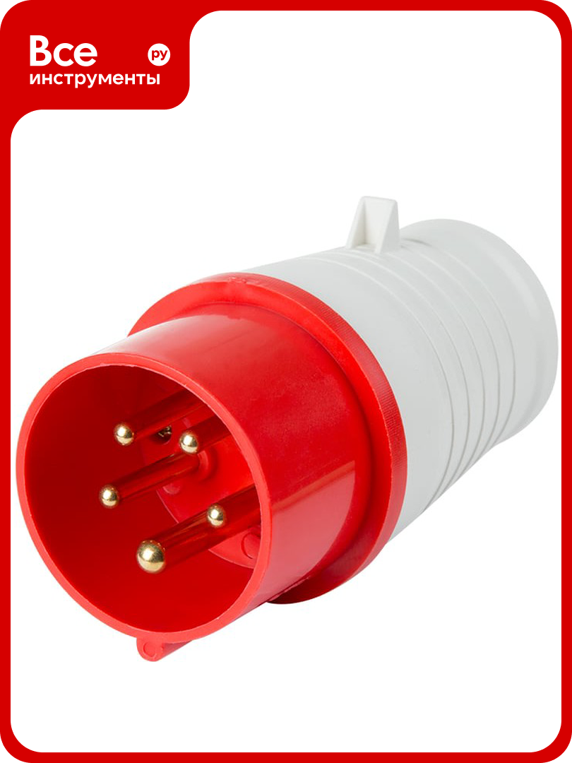 Вилка REXANT 015 переносная 3Р+РЕ+N 16А 380В IP44, для использования в различных условиях