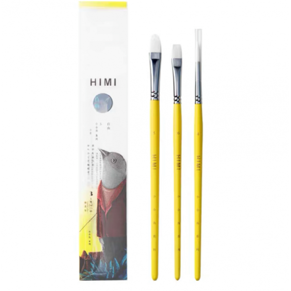 Набор кистей синтетика HIMI 3 шт, желтый