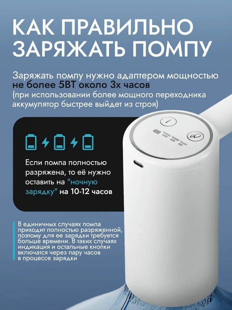 Помпа электрическая для воды 19л с двойным насосом, черная