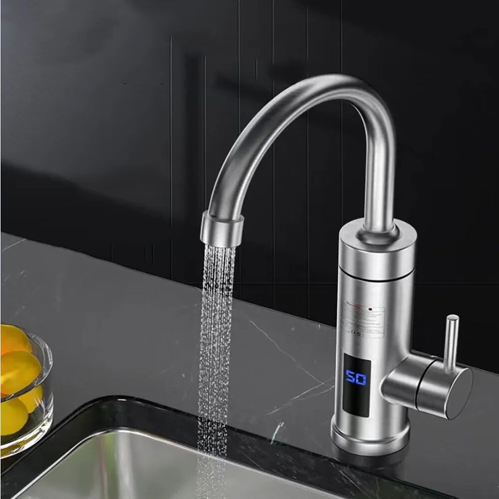 Кран-водонагреватель, электрический, настенный, 220 В, серебристый