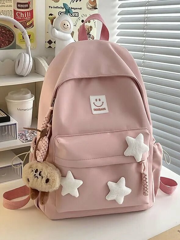 Нагрудная стяжка для рюкзака, капрон, высота 45 см, ширина 30 см, розовая