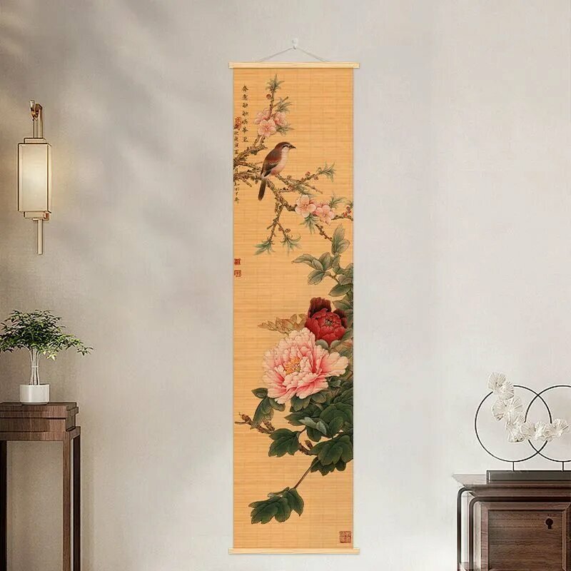 Китайские бамбуковые рулонные шторы, висячие картины, декоративные картины в стиле ретро