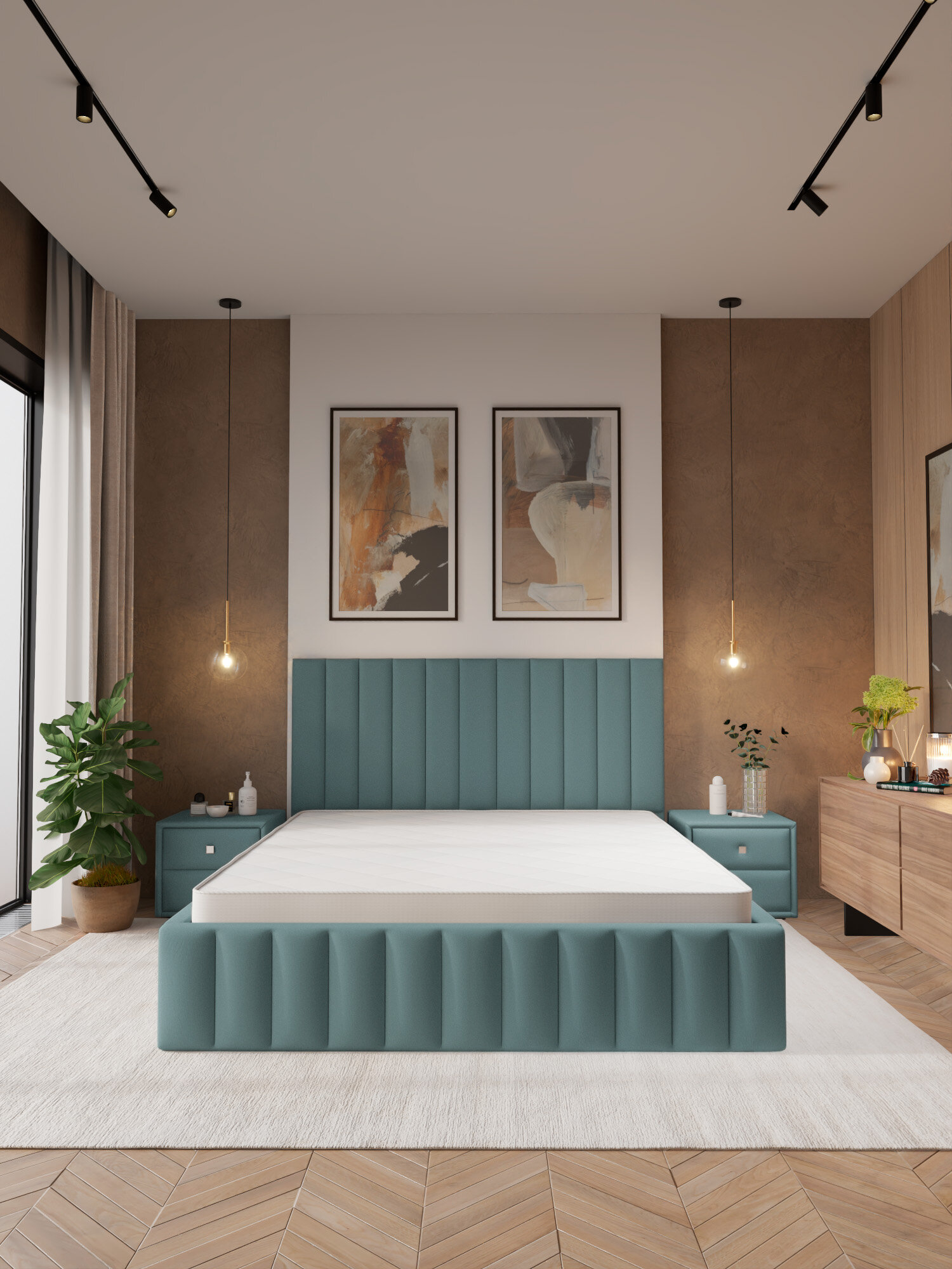 Кровать двуспальная Микс Интерьер 140х200 с подъемным механизмом, Альпия с мягким изголовьем для дома и спальни, ортопедическое основание, ящик для белья