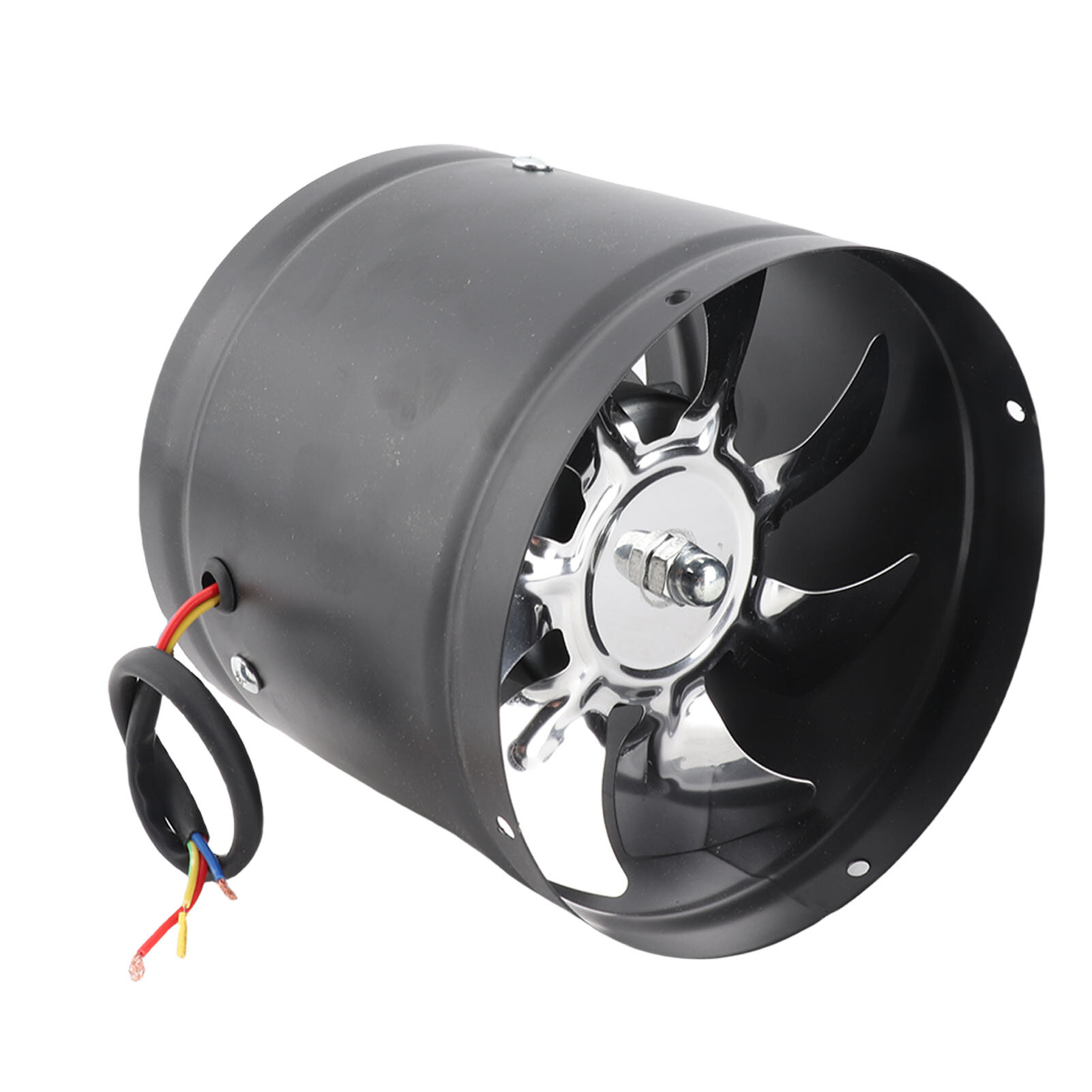 6-дюймовый высокоскоростной медный мотор, металлический круглый вытяжной вентилятор для ванной комнаты, кухни, подвала, мощная вентиляция, 150x130 мм, черный