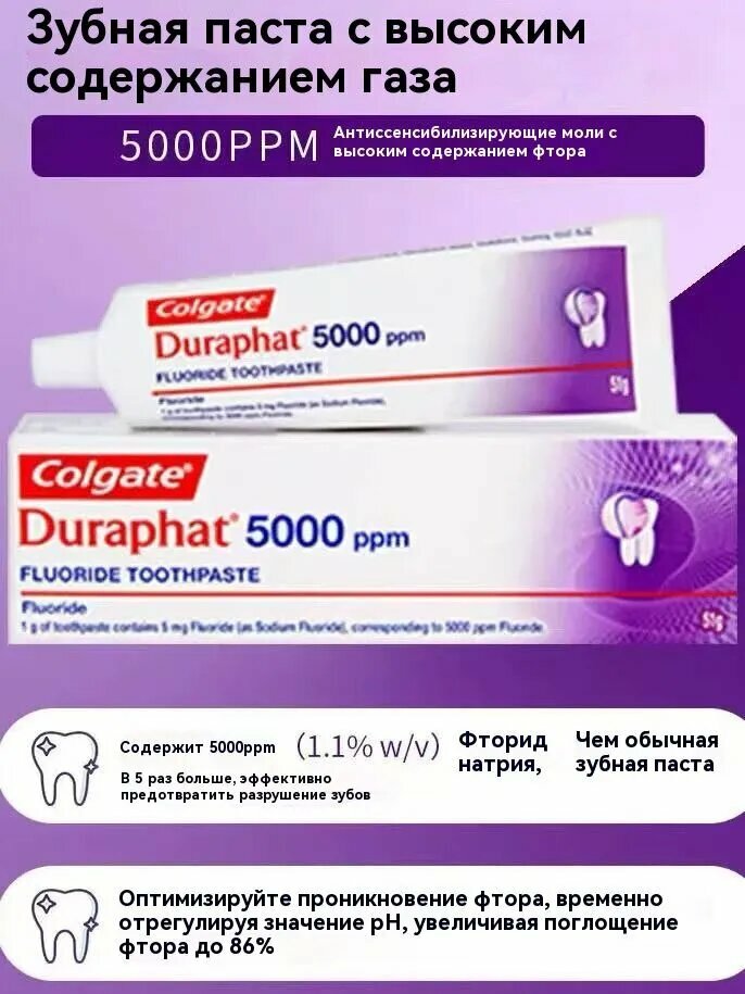 Colgate Зубная паста Duraphat 5000ppm, 51 г