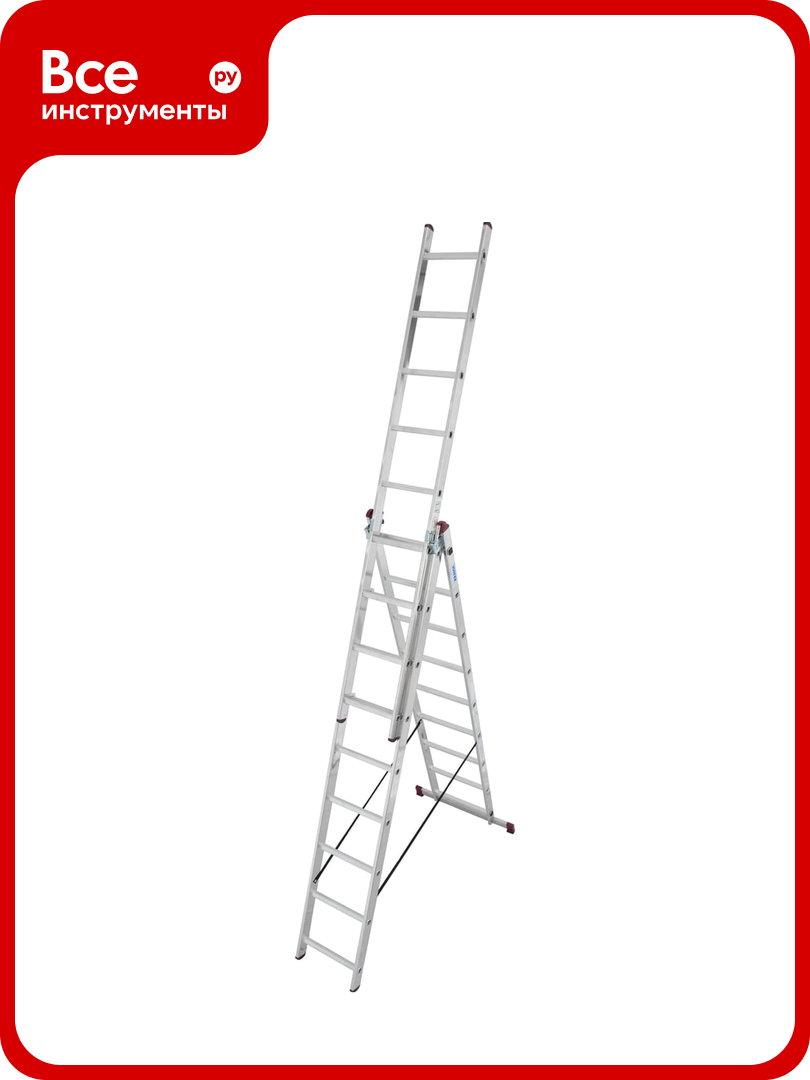 Трехсекционная алюминиевая лестница 3х9 Krause Corda 010391