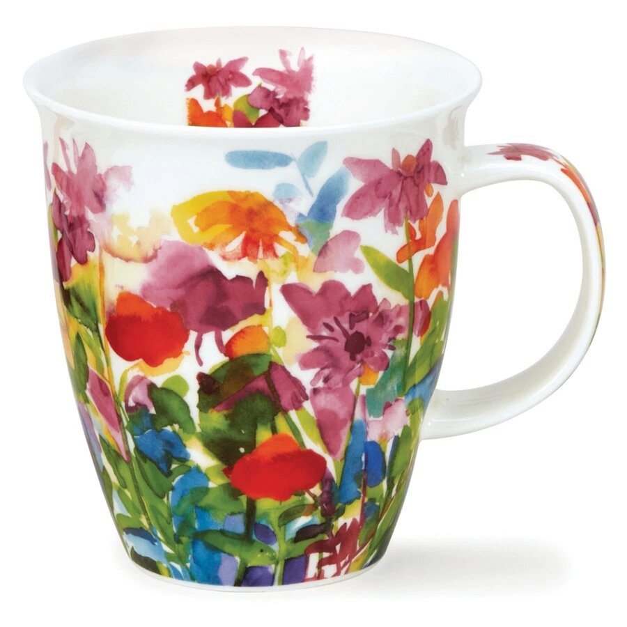 Кружка Dunoon Розовые цветы Невис 480 мл, фарфор костяной