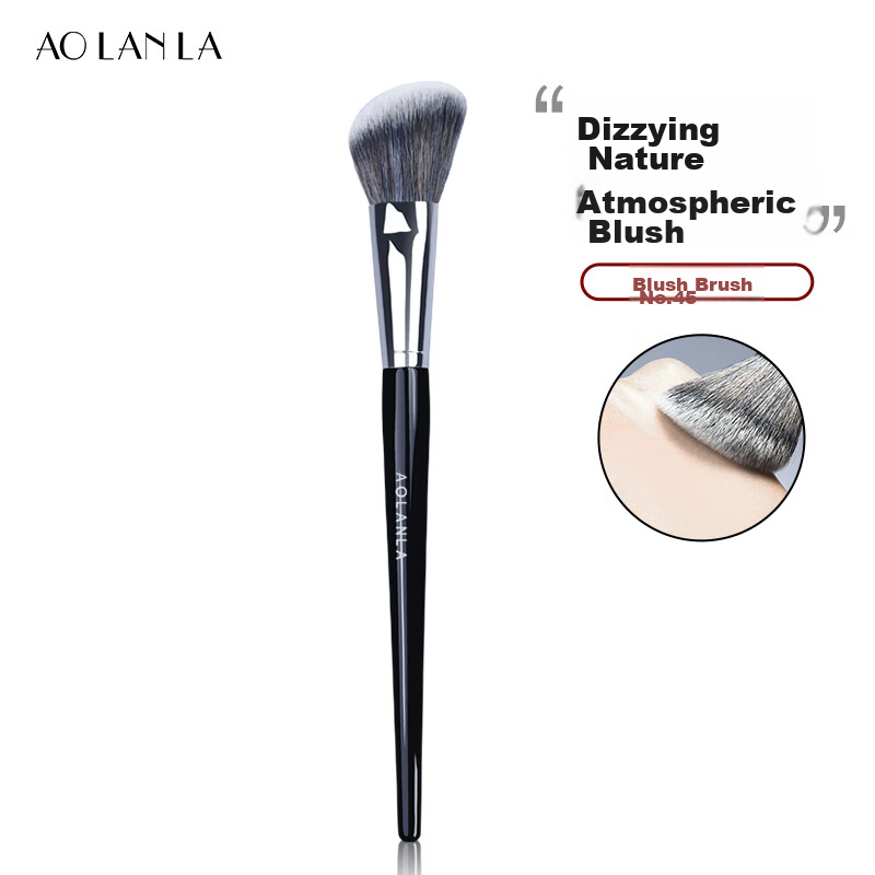 AOLANLA American Professional Slanted Contour Brush, No. 49 Multifunctional Blush, Highlighter, Side-Of Face Shaping Makeup Brush, Dust-Proof Cover