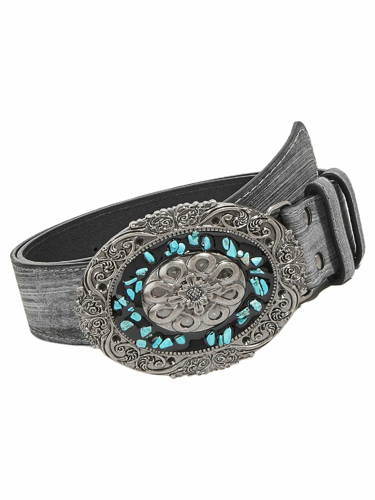 Широкий пояс для женщин с камнями для элегантного образа, Серый