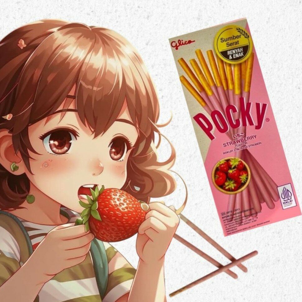 Палочки покки клубника 21 грамм