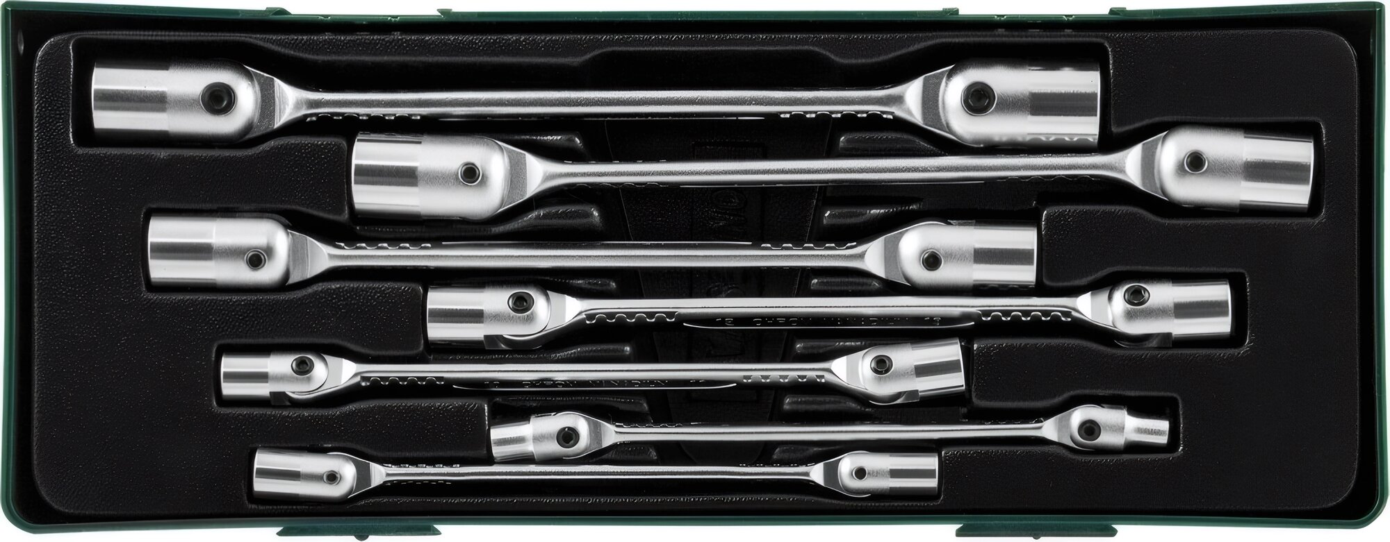 Набор ключей торцевых карданных 6-19 мм, 7 предметов (ложемент) Jonnesway W43A107SP