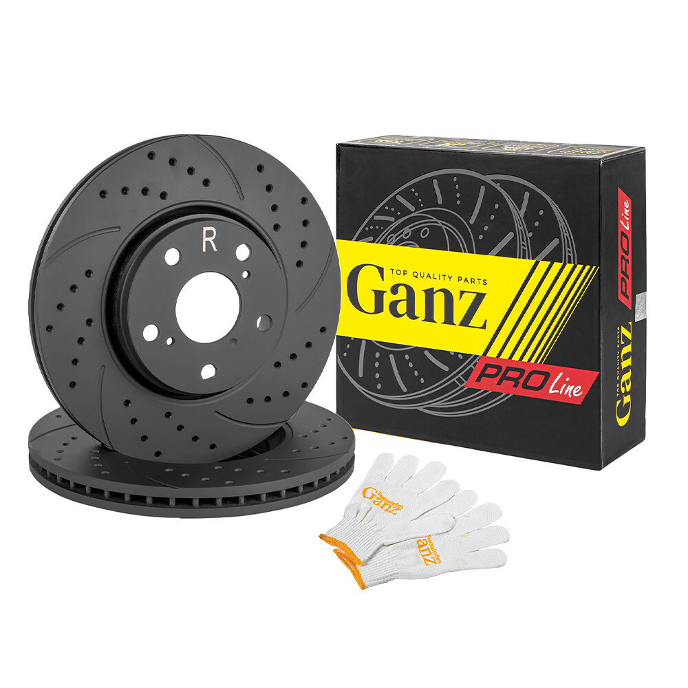 Диск тормозной передний перфорированный PRO-Line с покрытием (компл.2 шт) TOYOTA Avensis III/Verso all 09 /Vent. D=295mm GANZ GIJ10056S