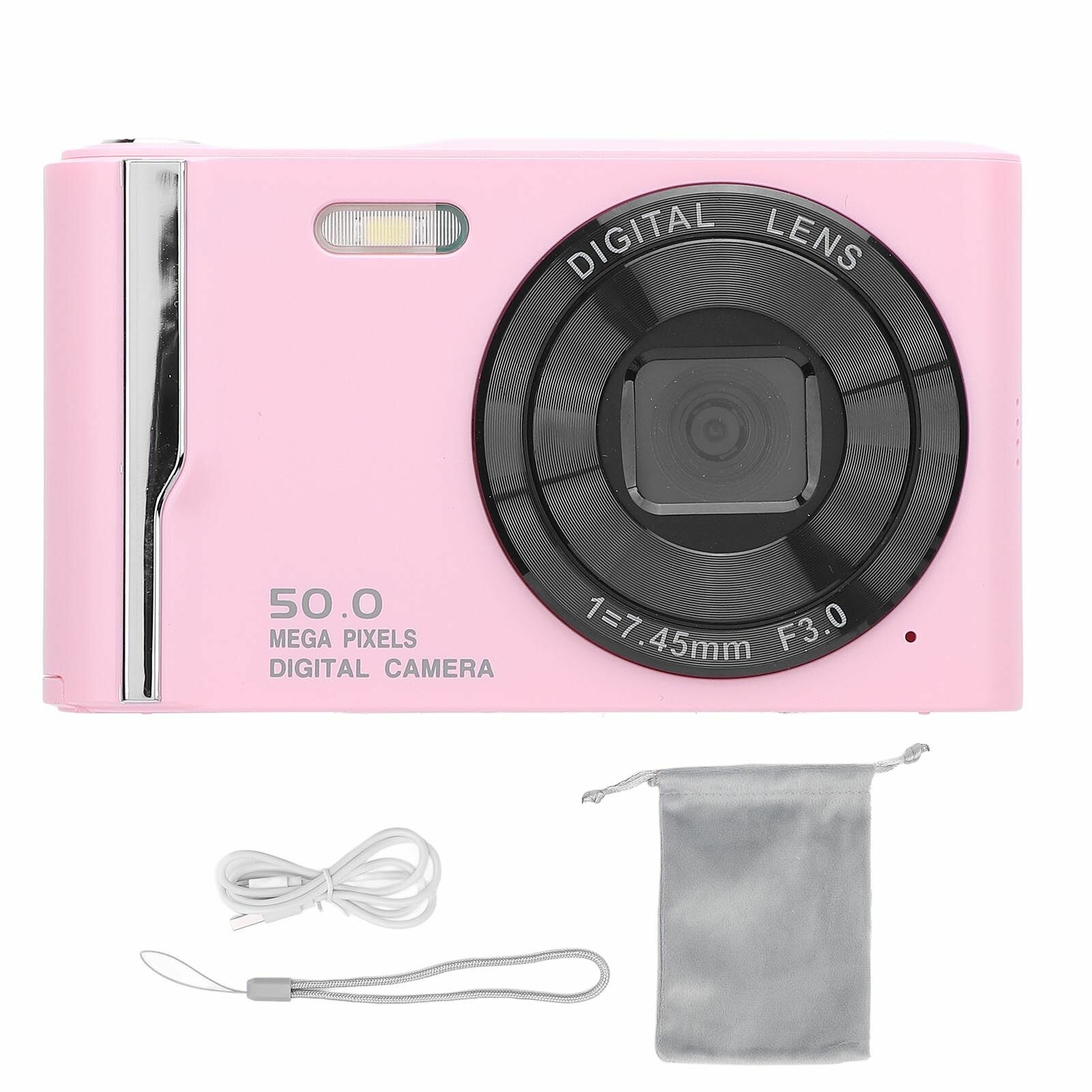 4K 50MP цифровая камера HD 16x цифровой зум 2.8 дюймов ЖК-экран Anti Shake автофокус ретро компактная маленькая камера со вспышкой для путешествий розоватый