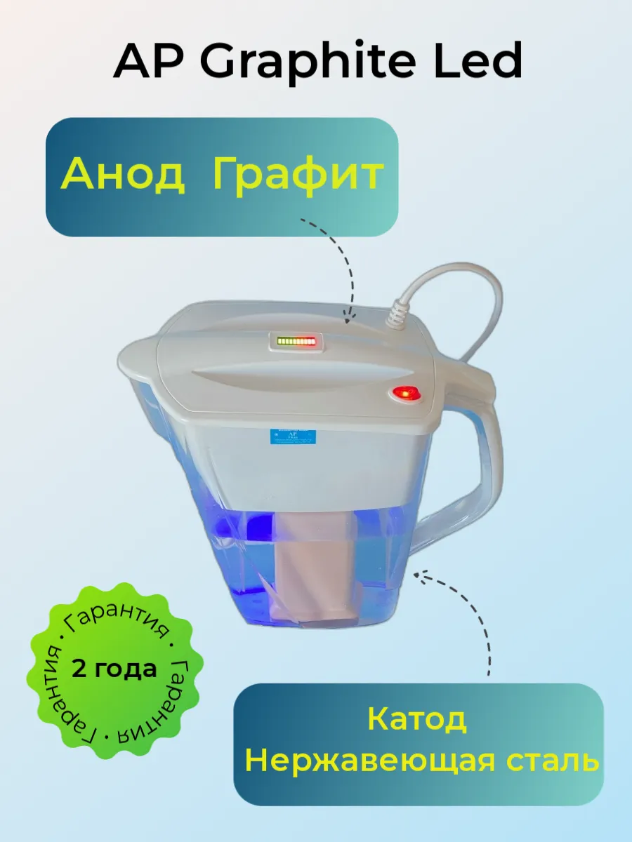 Активатор-ионизатор воды "AP Graphite" кувшин с Led-подсветкой