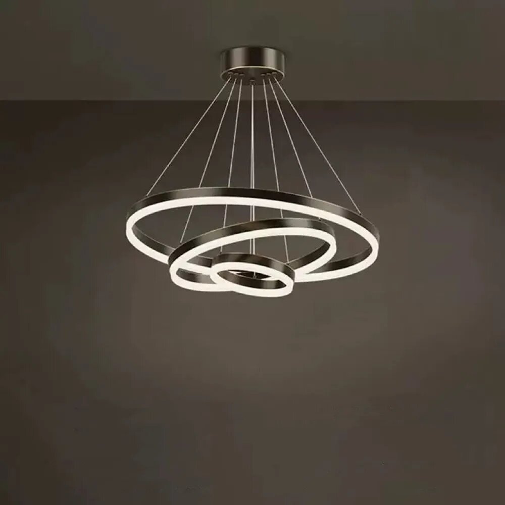 Люстра Mak-Interior Orblaze 3 rings 600 black, светодиодная, для всех типов потолков