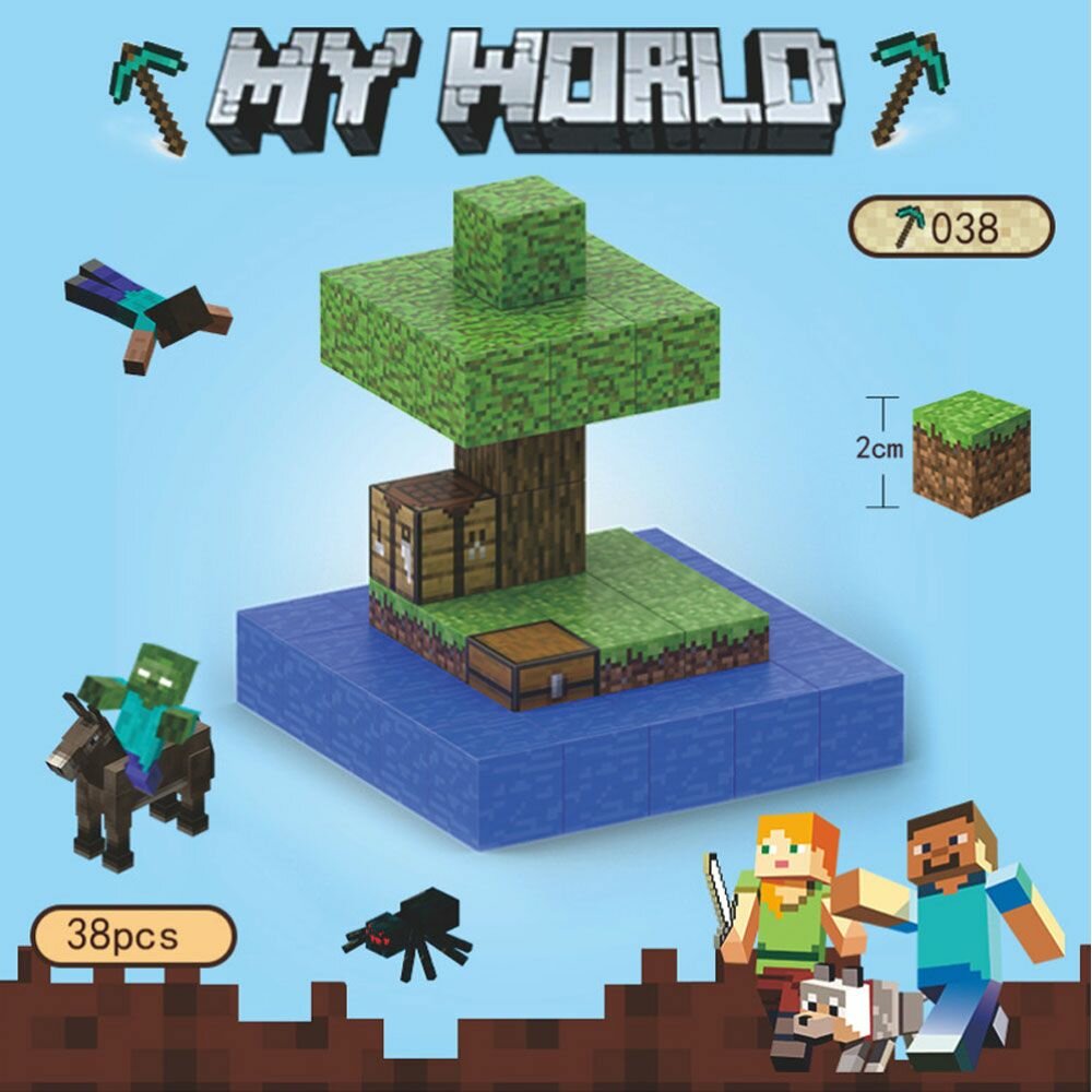 Магнитный Конструктор Майнкрафт набор детали фигурок Игрушка Minecraft My World , Комплект из магнитных блоков
