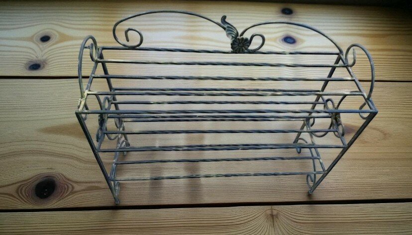 Обувница, металлическая, двухуровневая, 50 см x 25 см x 50 см, золотистая