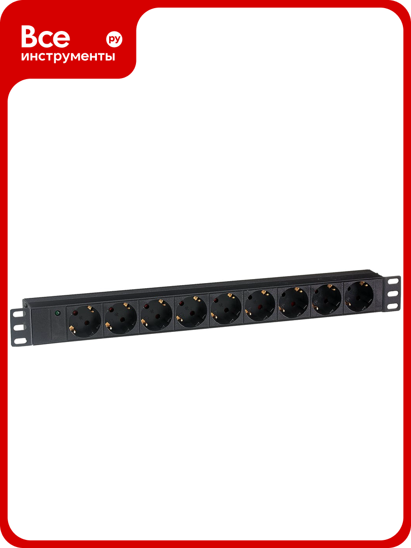 Блок, ExeGate, розеток ExeGate ServerPro PDU-19H901 Al-9S-C14, 19, 1U, алюминий, 9Schuko, С14 280847