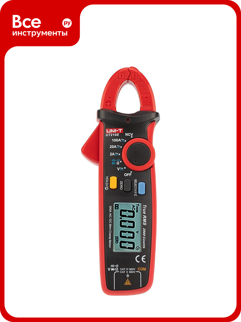 Токовые, UNI-T, клещи UNI-T UT210E 00-00001778, определения текущих параметров напряжения, прочный