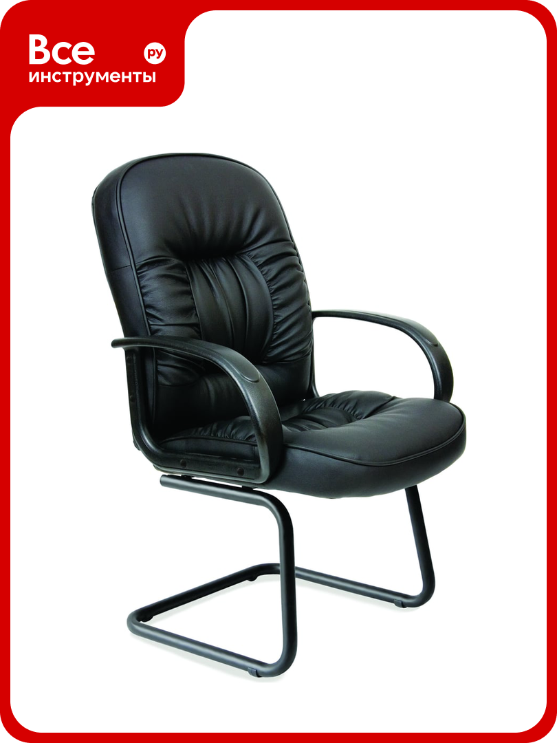 Конференц-кресло CHAIRMAN 416V ЭКО черный глянец 00-06006817, Благодаря эргономичной форме расслабляет мышцы спины