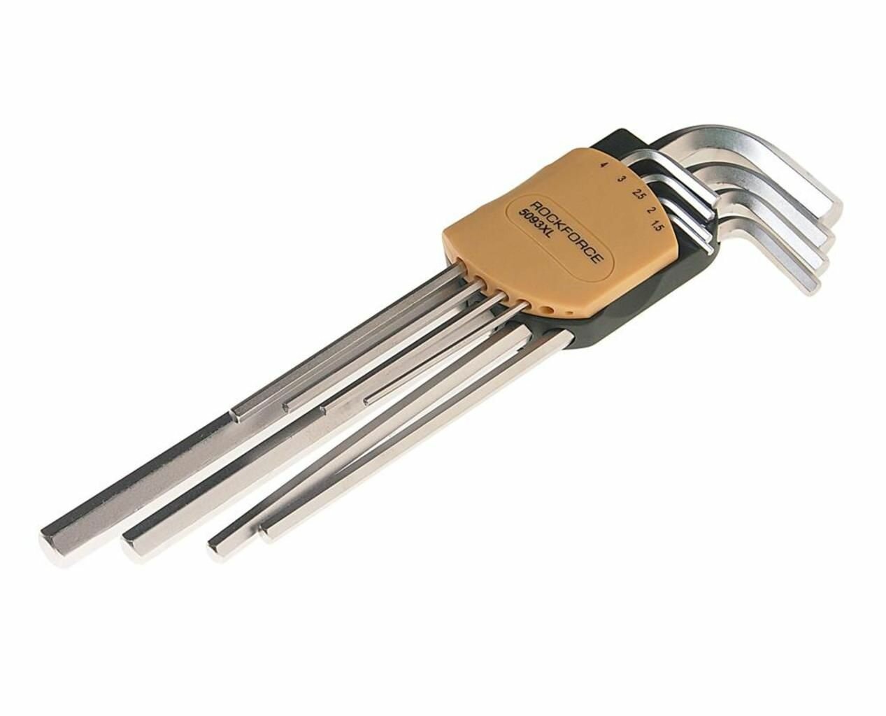 Набор ключей шестигранных, шестигранники 1.5-10мм длинные 9шт, арт RF5093XL ROCKFORCE