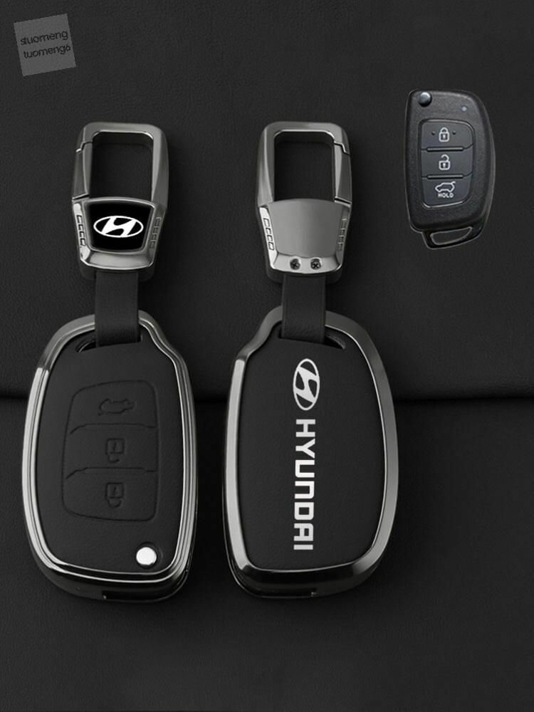 Кожаный чехол для ключа автомобиля для Хюндай Hyundai ix25 ix35 i10 i20 Solaris Tucson Sonata Santa Sport Elantra Creta Verna 2015 2016 2017 2018,3 кнопки, ZH