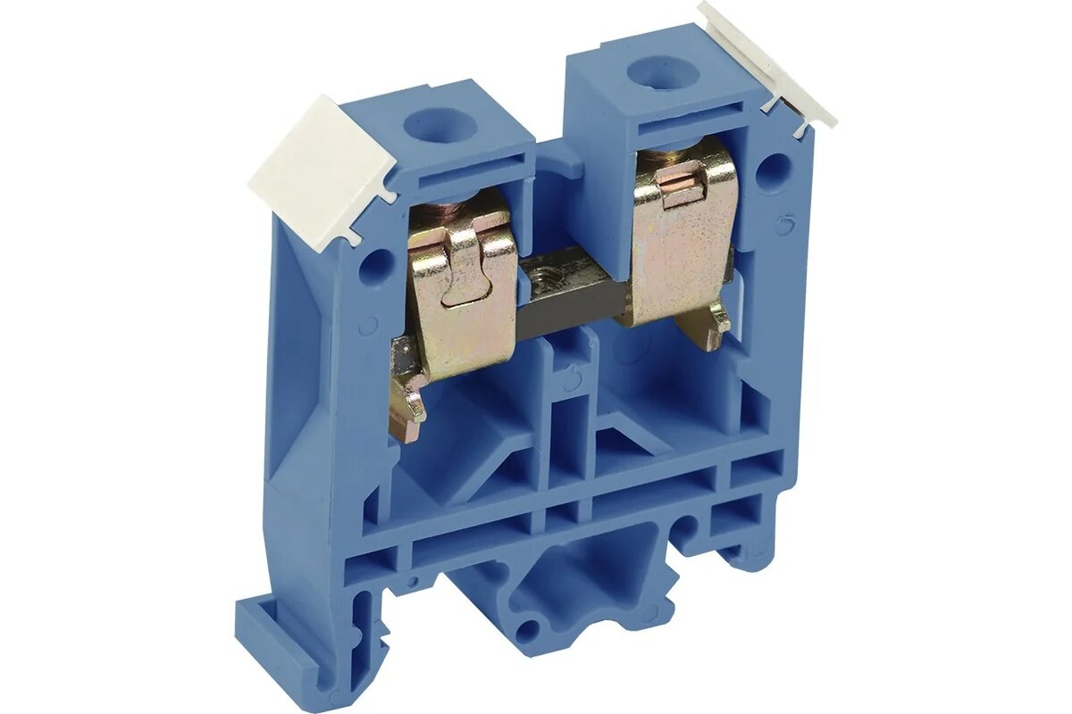Клемма IEK (Зажим наборный) на DIN рейку ЗНИ 6мм2 синяя (JXB50А)