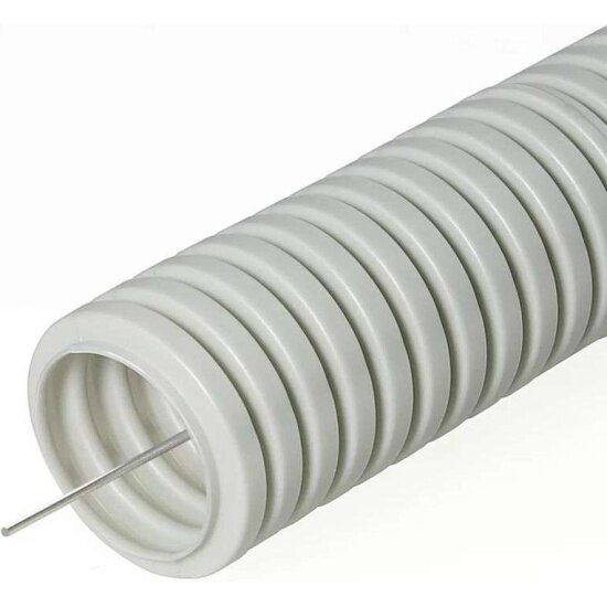 Труба гофрированная Уралпак Урал ПАК ПВХ легкая d40мм с протяжкой сер. (уп.25м), ГФ-0100740-025