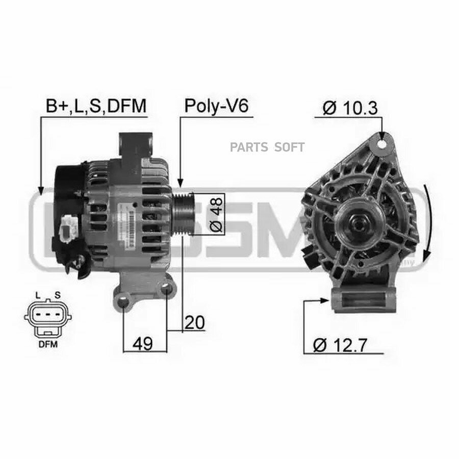 Генератор Ford Focus/C-Max (MESSMER) от официального дистрибьютора, ERA, артикул 210357