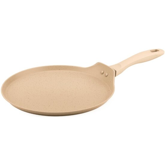 Сковорода блинная Dlk 24х1,5 см с АПП, цвет: кремовый/золотой, арт. 5000-CRM/GD-24