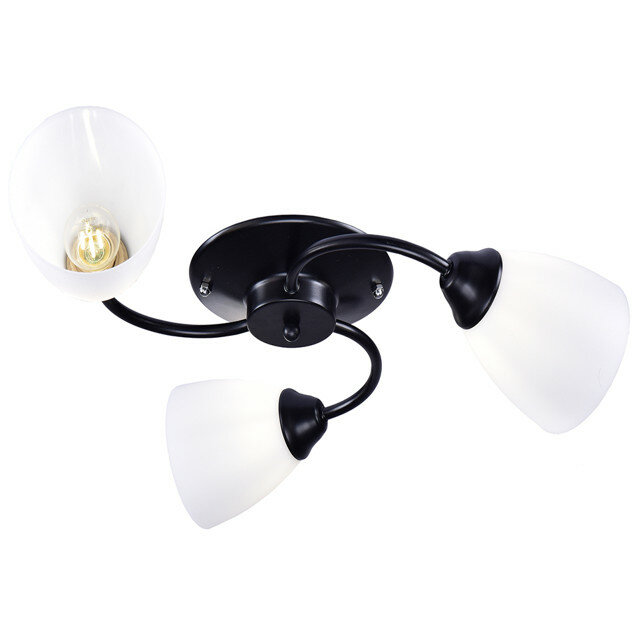 Люстра потолочная россвет Люпин РС21357 BK+CR/3C 3х20Вт Е27 металл/пластик, черная