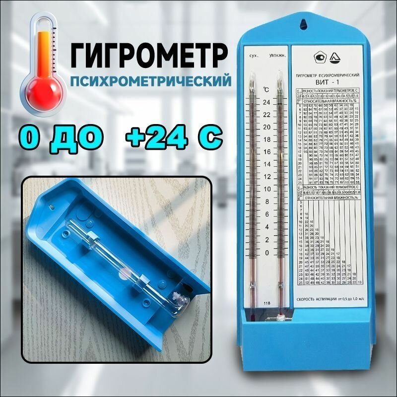 Гигрометр психрометрический ВИТ-1 (0+24С)(Поверка 2025 года)